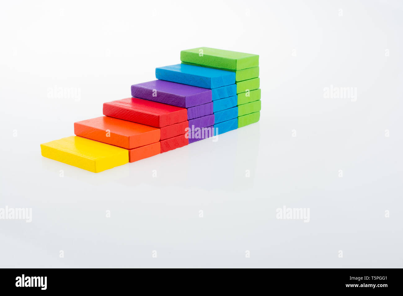 multi color domino on white background Stock Photo - Alamy