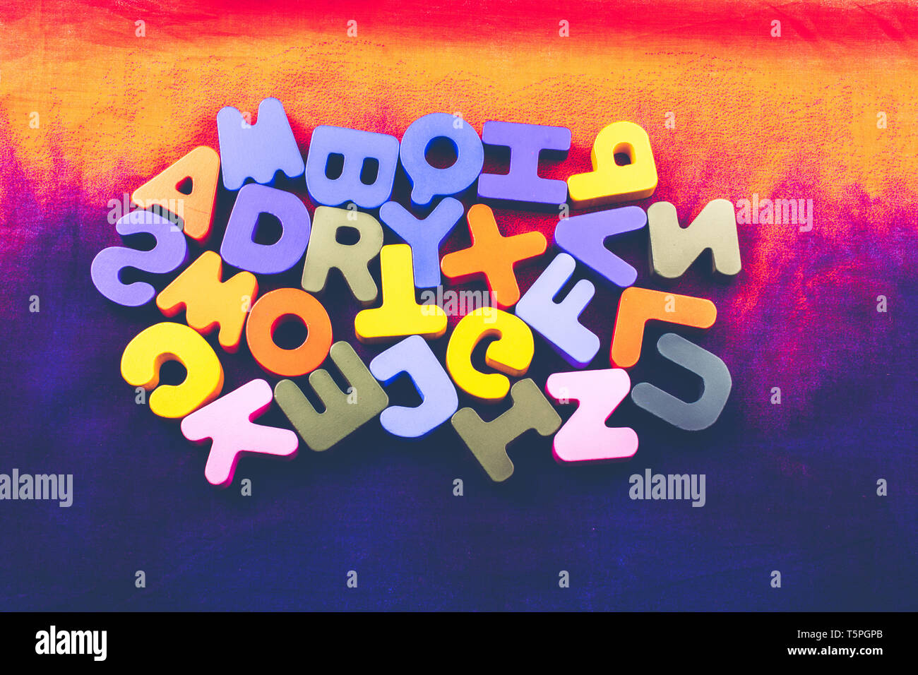 Colorful Letters of Alphabet made of wood Stock Photo - Alamy