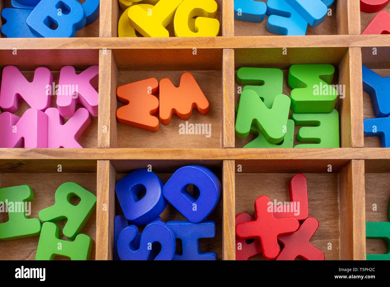 Colorful Letters of Alphabet made of wood Stock Photo - Alamy
