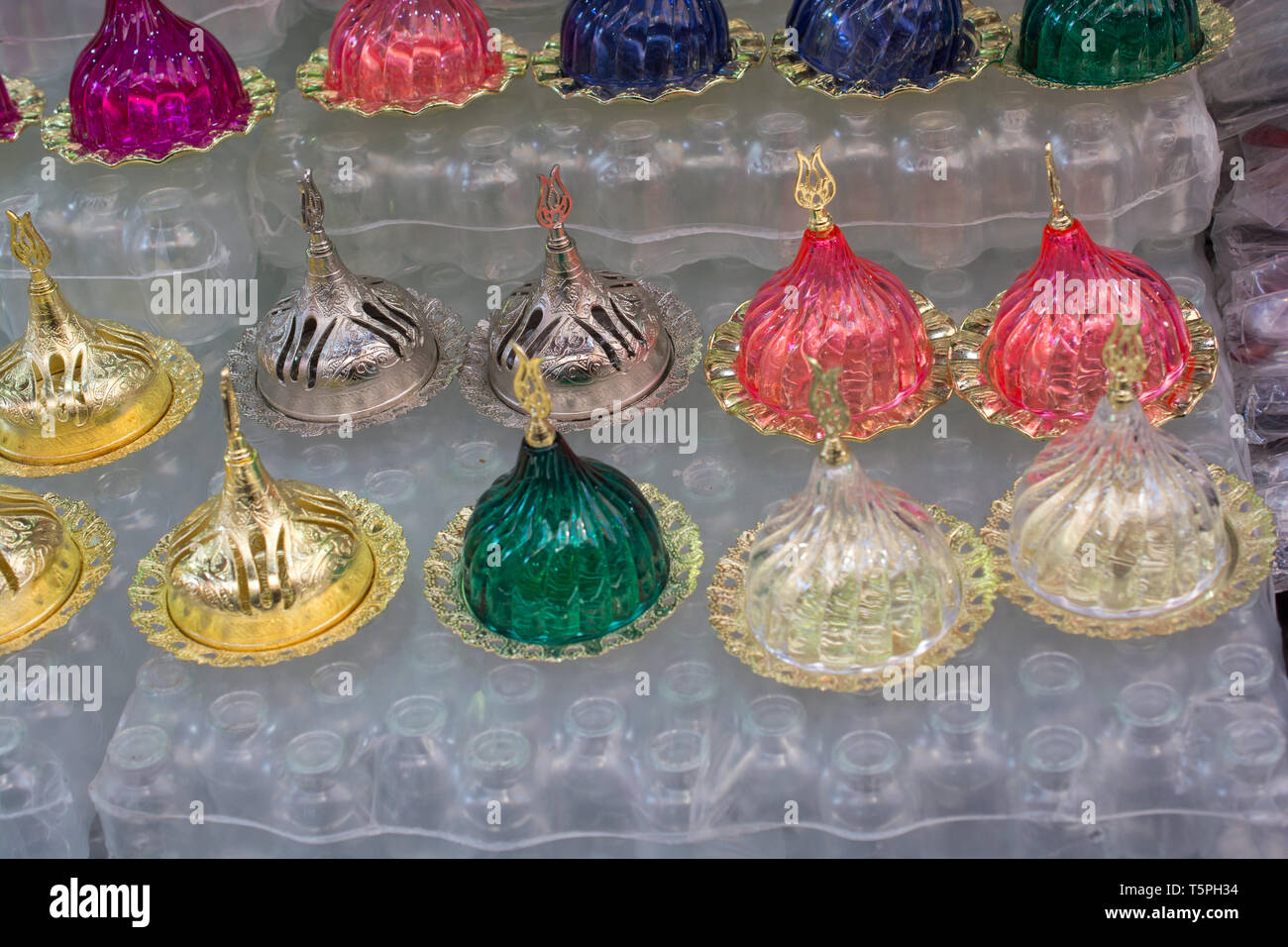 Taditional Turkish metal plates in the view Stock Photo - Alamy