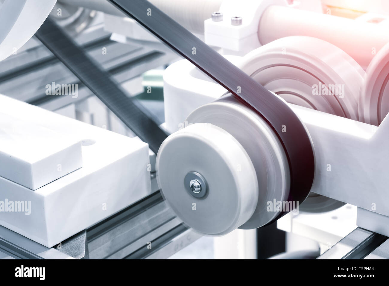 Mechanical belt and gear drive Stock Photo - Alamy