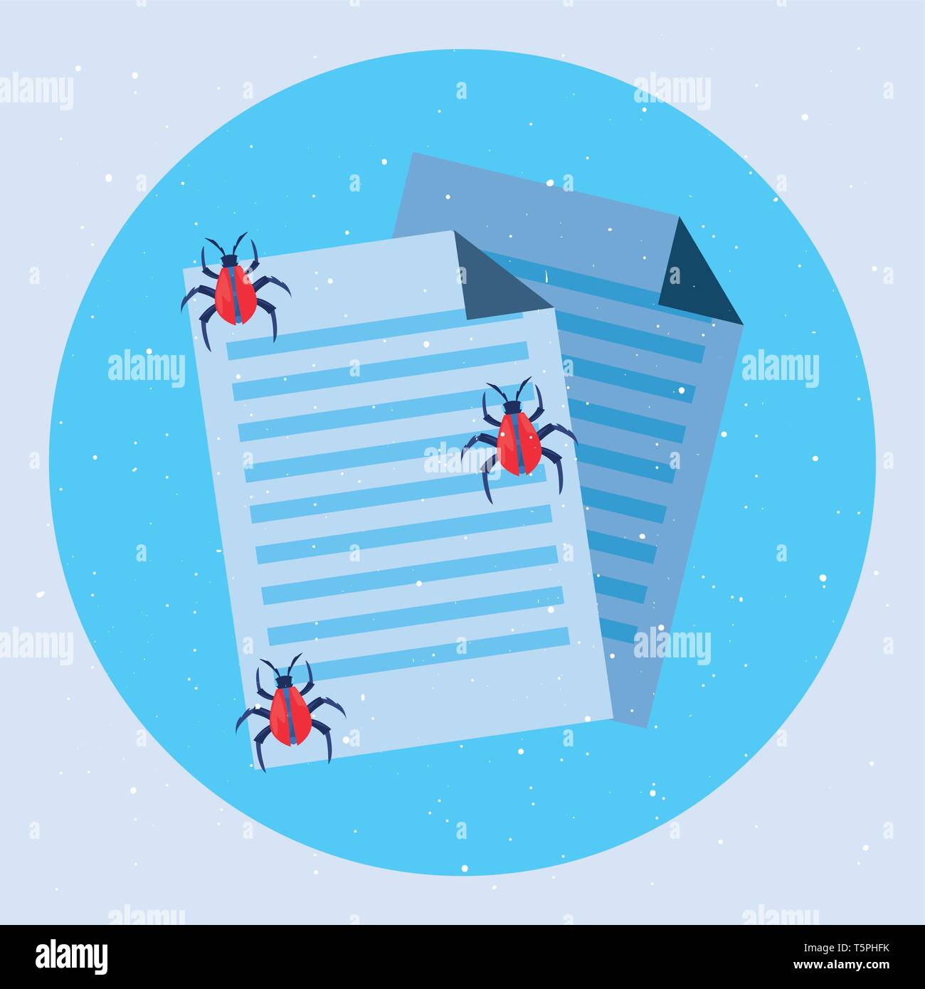 document file virus cyber security vector illustration Stock Vector ...