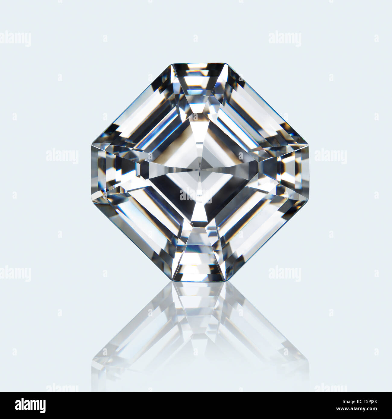 Diamond, Asscher Cut gemstone, Asscher cut Diamond Stock Photo - Alamy