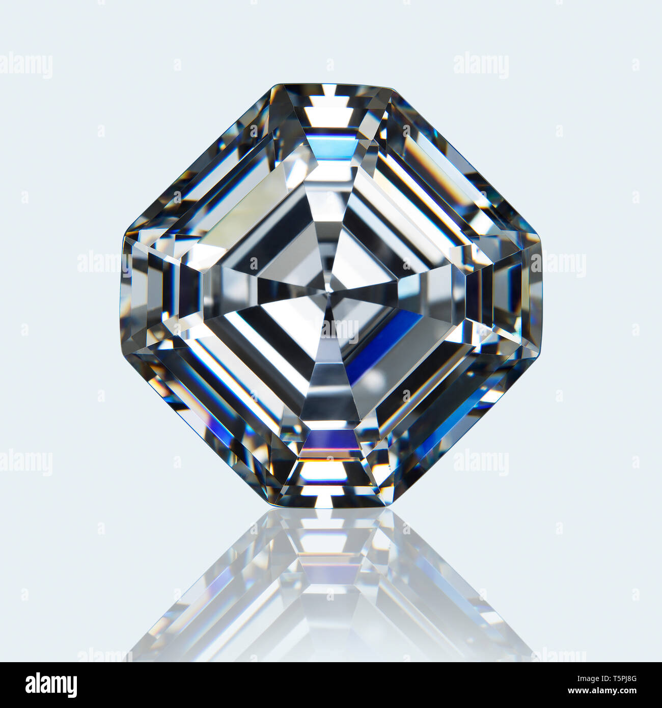 Diamond, Asscher Cut gemstone, Asscher cut Diamond Stock Photo - Alamy