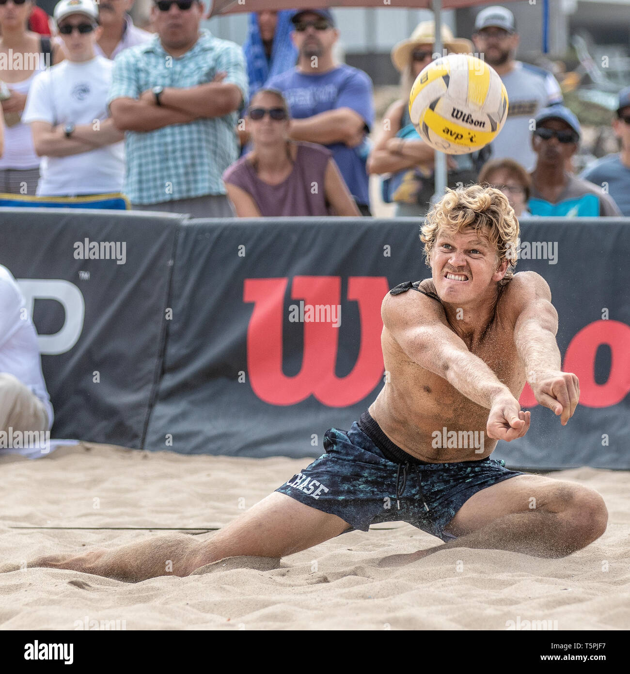 Avp beach volleyball manhattan beach ball wilson hi-res stock ...