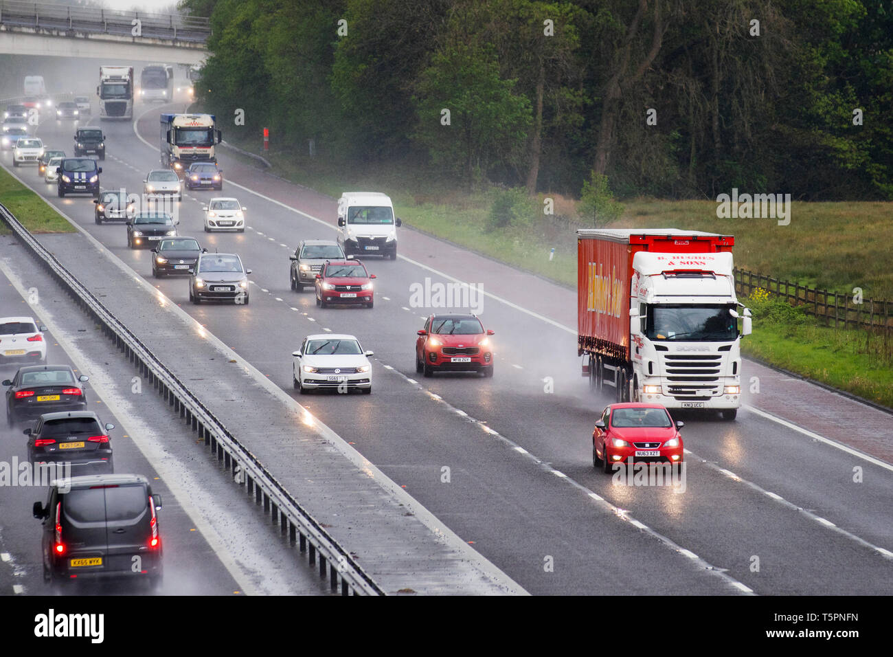 Lancaster, Lancashire. 26th April, 2019. UK Weather. Heavy rain in the ...