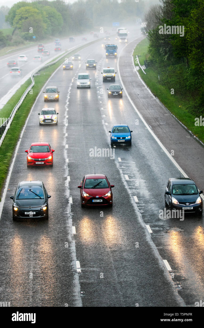 Lancaster, Lancashire. 26th April, 2019. UK Weather. Heavy rain in the ...