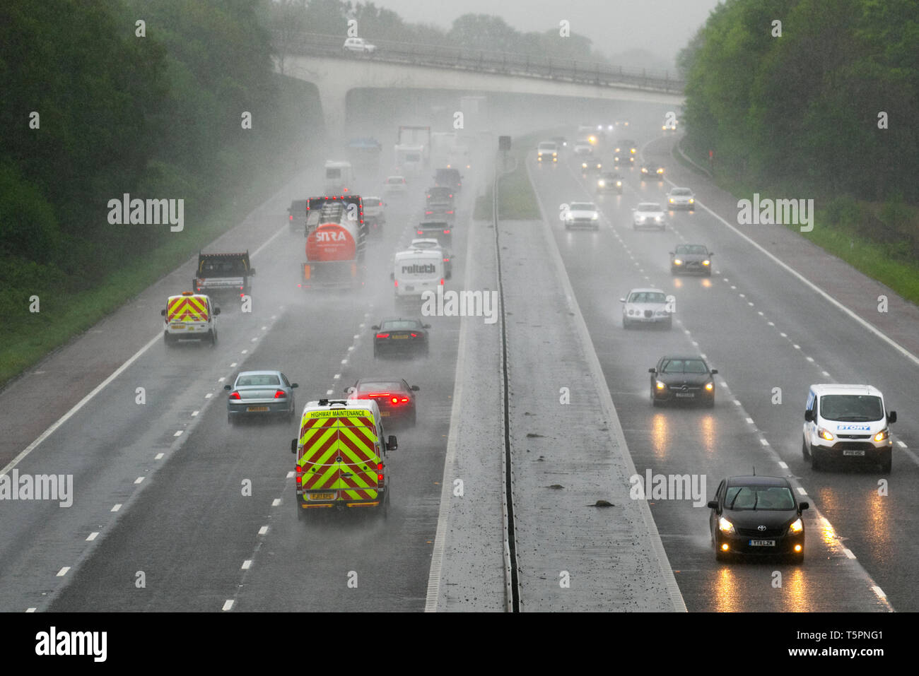 Lancaster, Lancashire. 26th April, 2019. UK Weather. Heavy rain in the ...