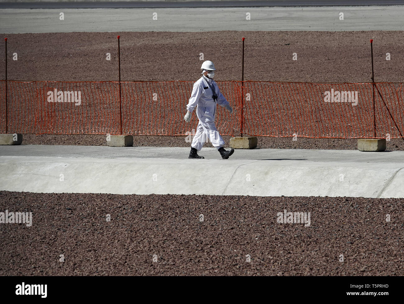 Kiev, Ukraine. 26th Apr, 2019. A worker walks at the Chernobyl nuclear ...