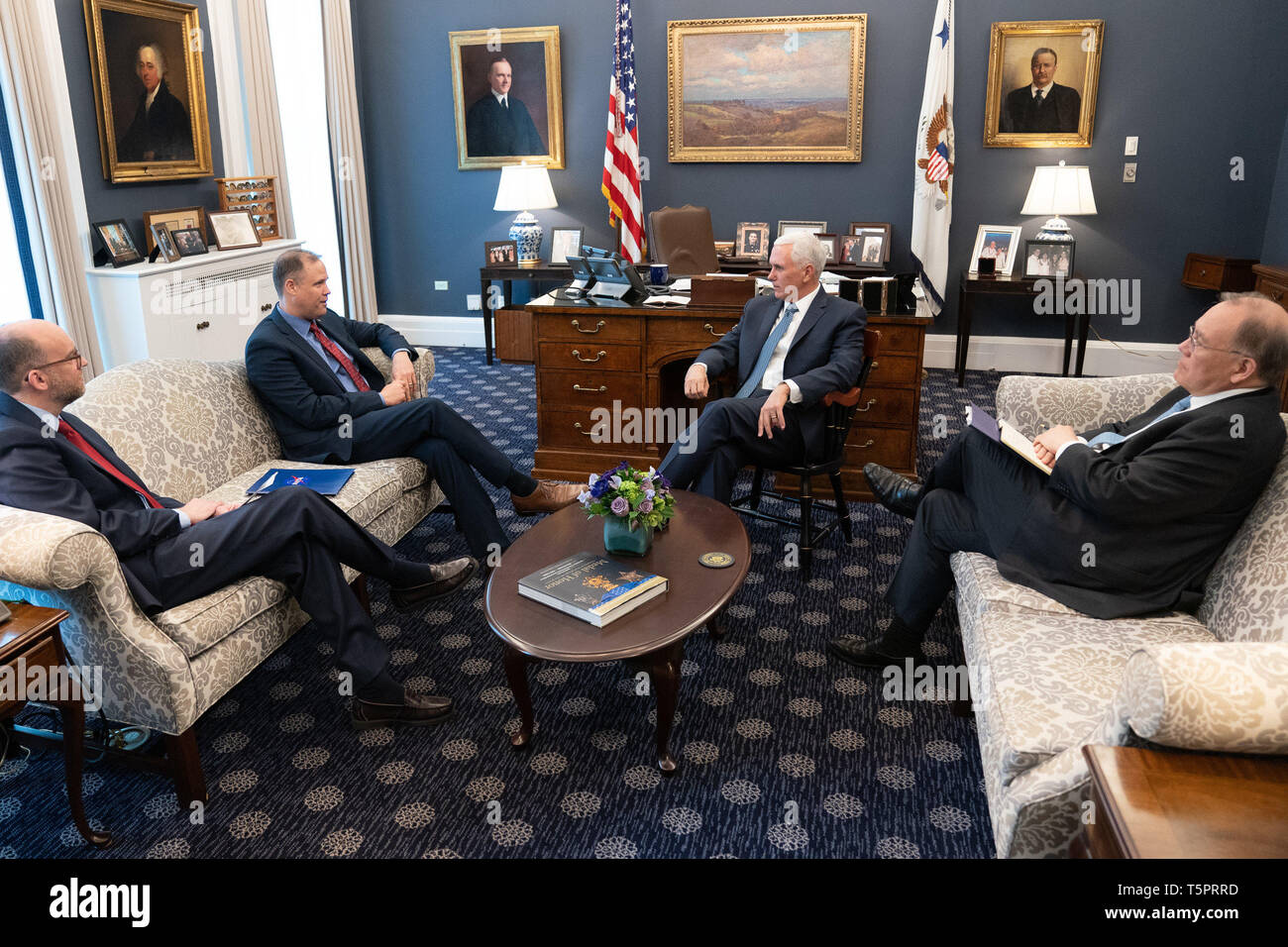 Vice President Mike Pence meets with NASA Administrator Jim Bridenstine ...