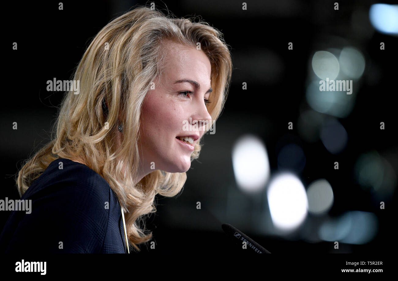 Berlin, Germany. 27th Apr, 2019. Linda Teuteberg, FDP General Secretary ...
