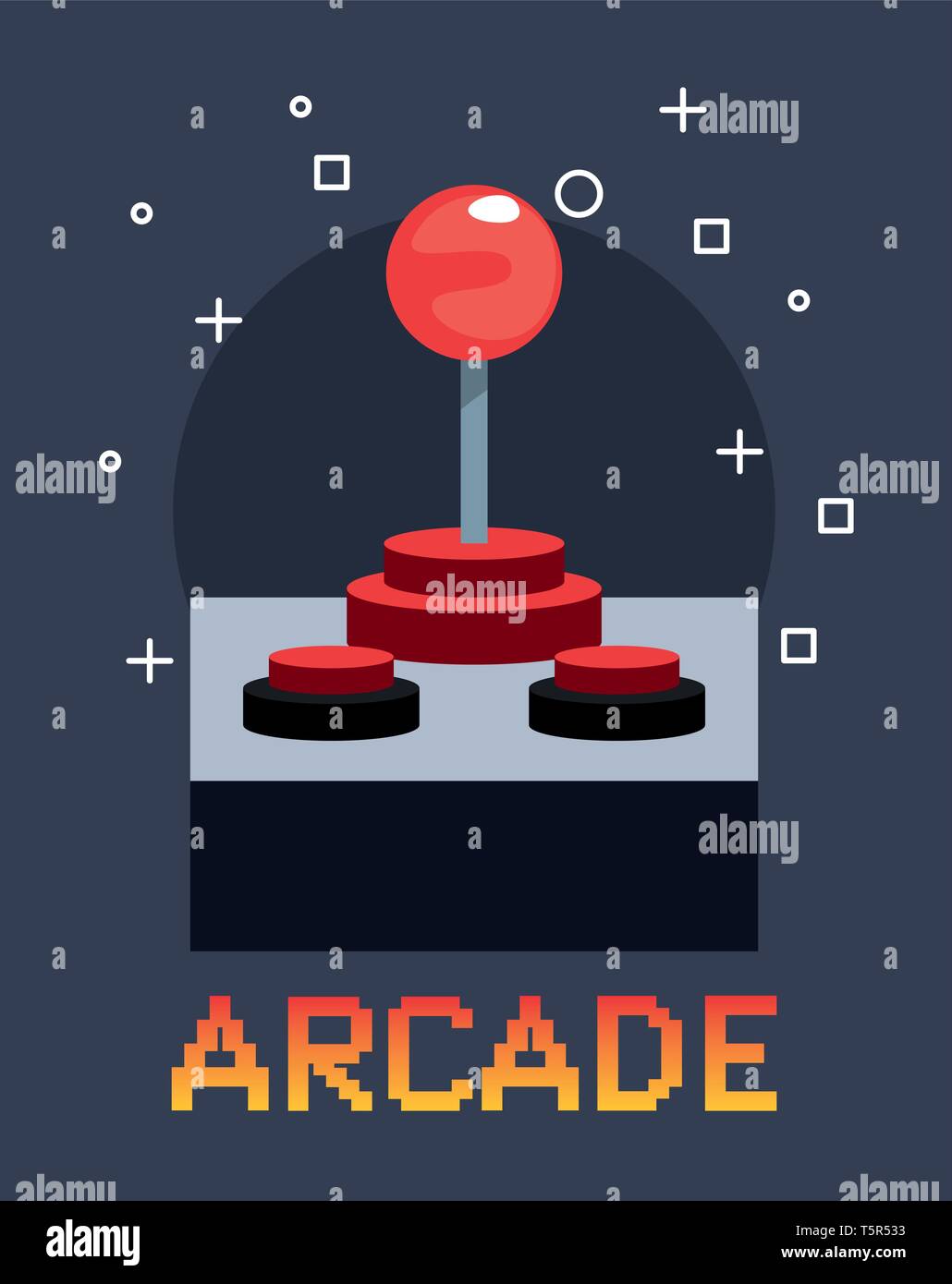 joystick arcade video game retro vector illustration design Stock ...
