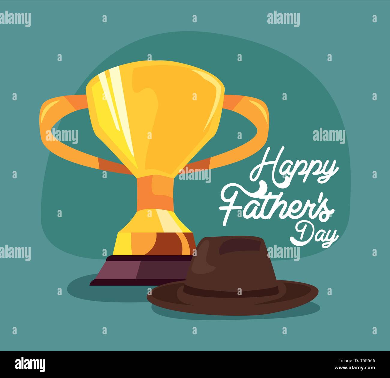 trophy hat happy fathers day vector illustration Stock Vector Image ...