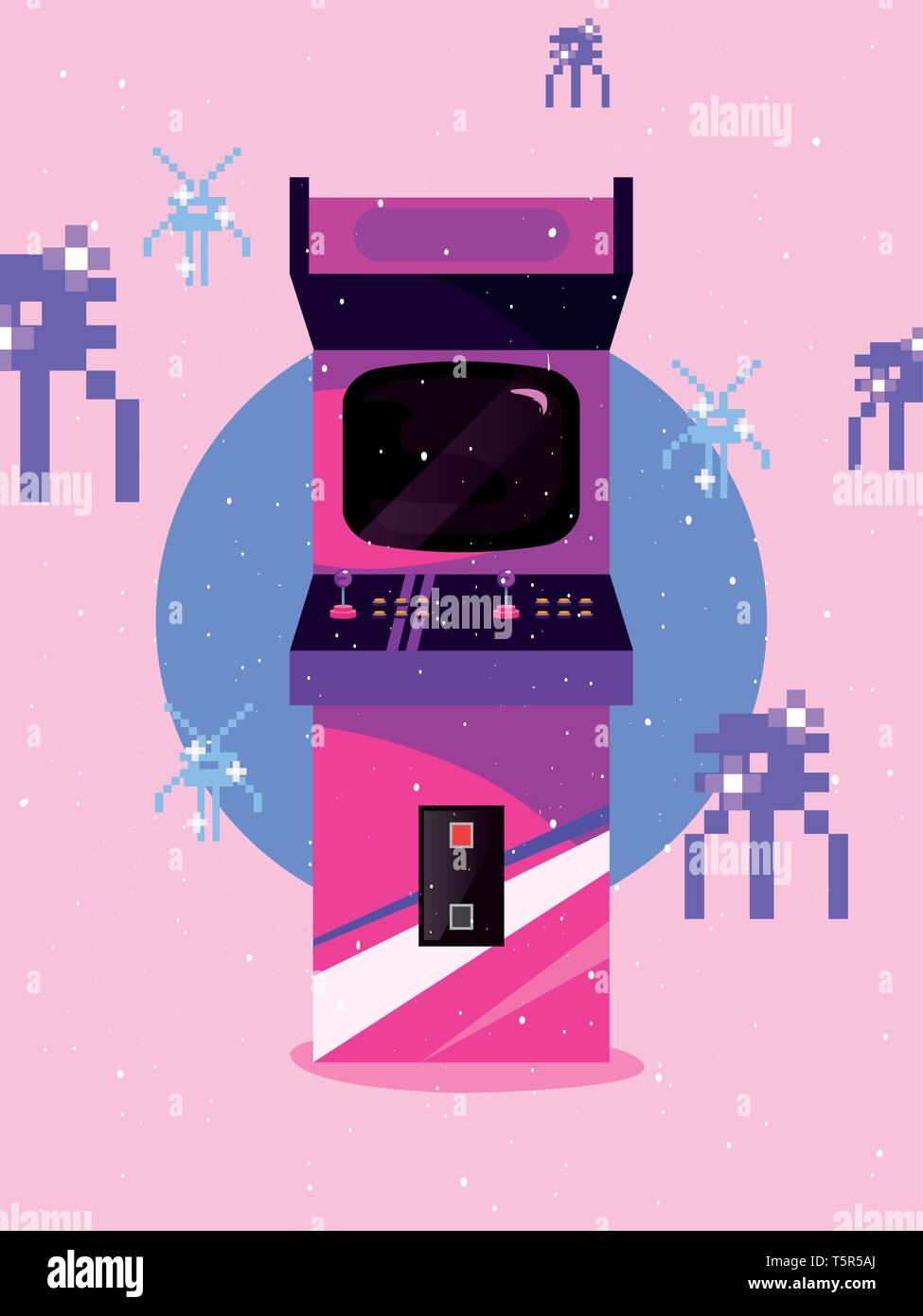 arcade machine video game retro vector illustration design Stock Vector ...