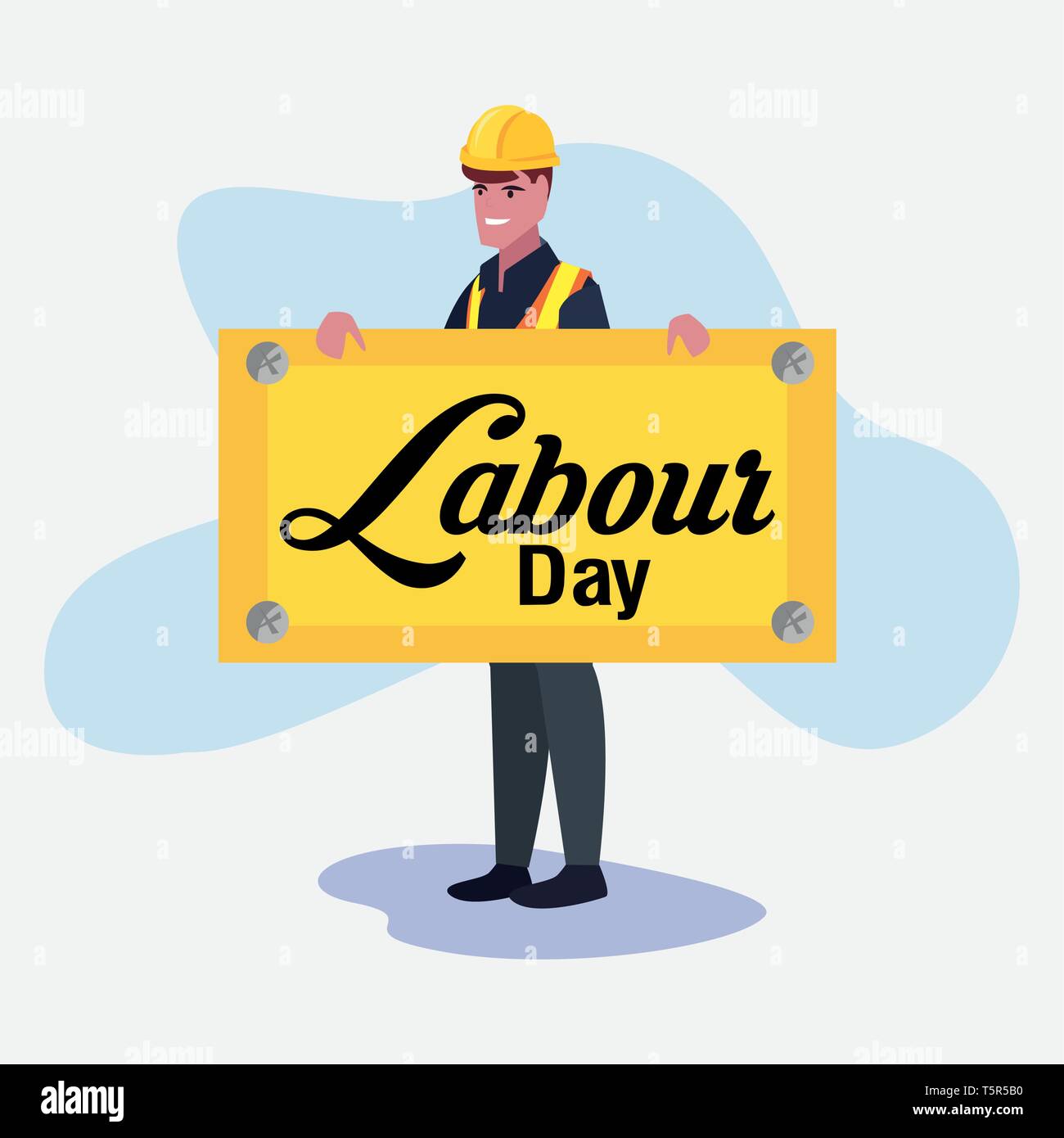 construction worker board vector illustration design image Stock Vector ...