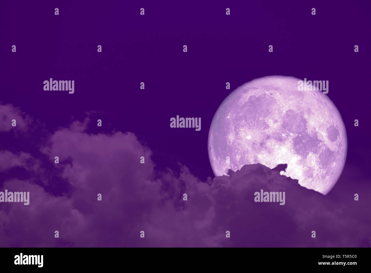 hunger moon back on silhouette heap cloud on sunset sky, Elements of ...