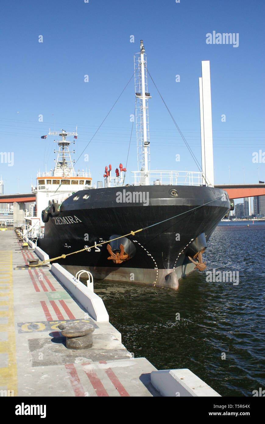 Small tanker Zemira in the port of Melbourne. Australia Stock Photo - Alamy