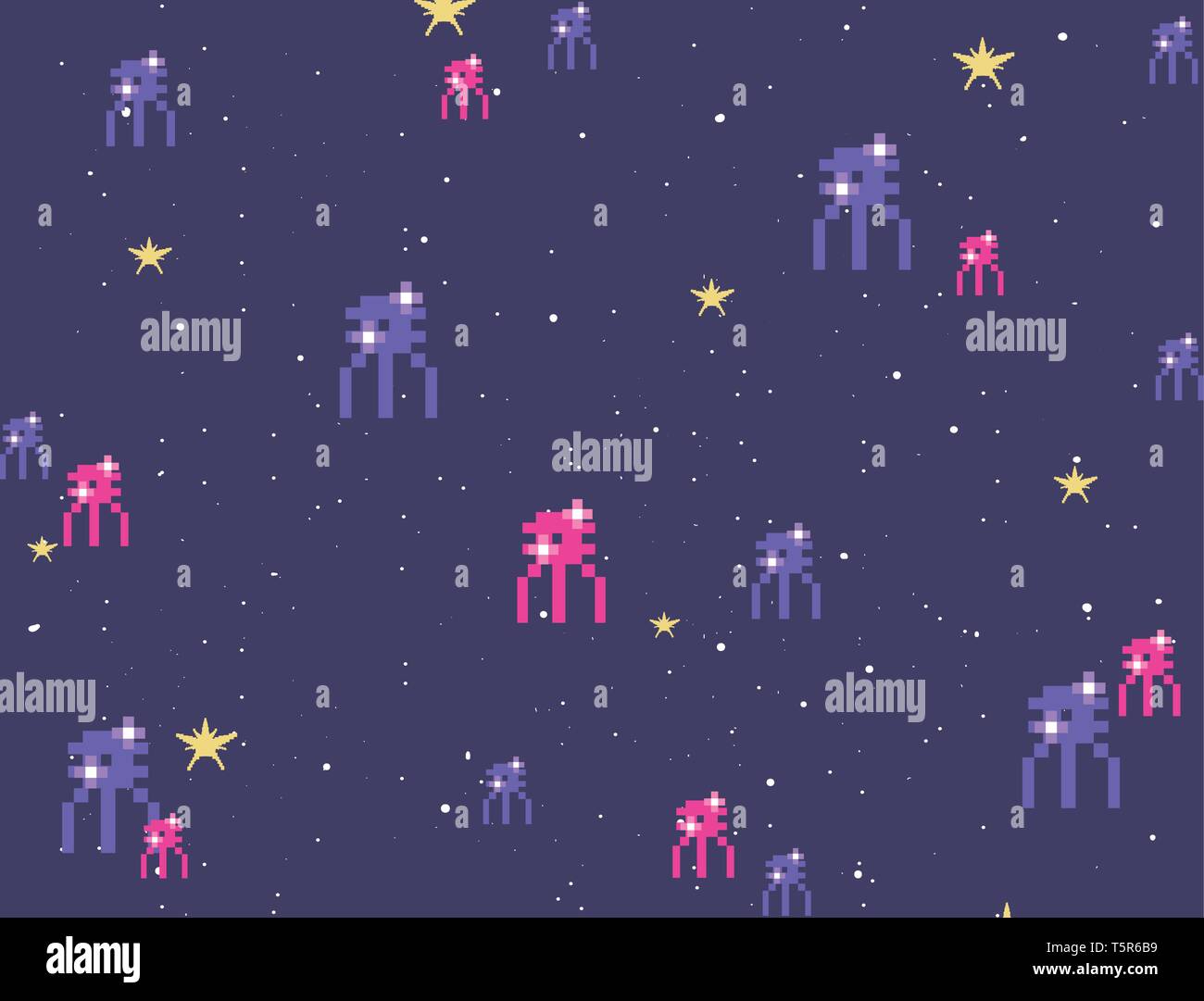 screen invaders battle video game retro vector illustration design ...