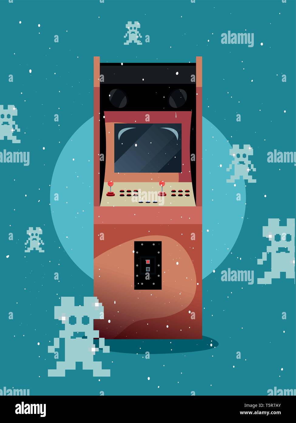 arcade machine video game retro vector illustration design Stock Vector ...