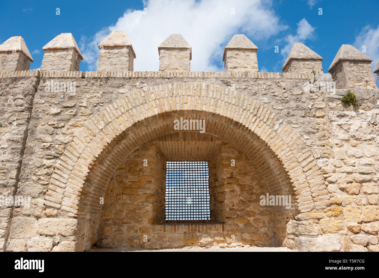 Moorish medieval town wall in Vejer de La Frontera, Cadiz, Spain Stock ...