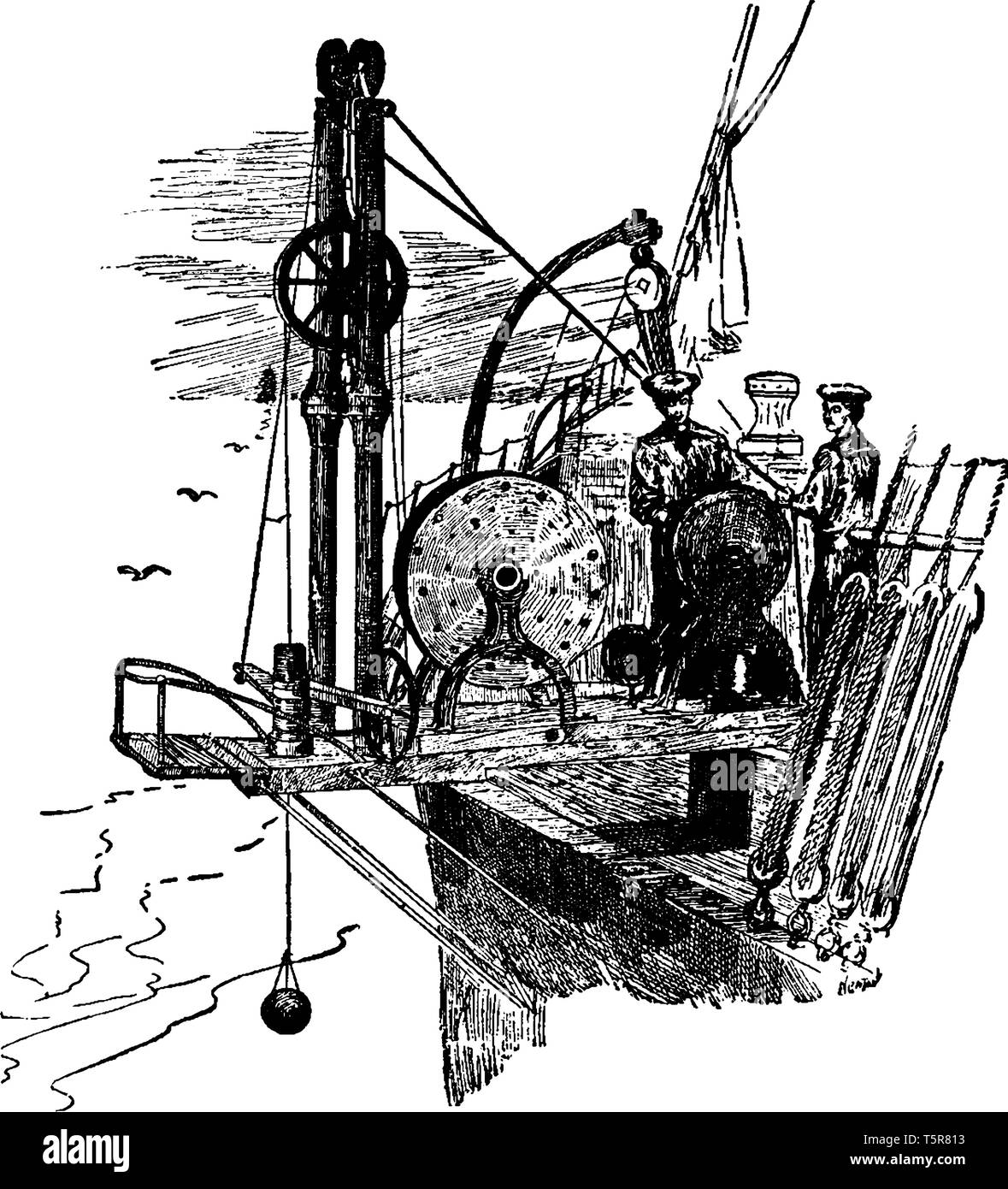 Measuring water depth Stock Vector Images - Alamy