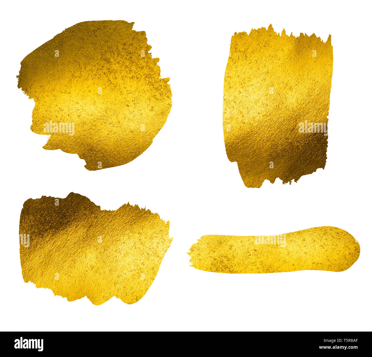Gold detailed textured paint stokes isolated on white background Stock ...