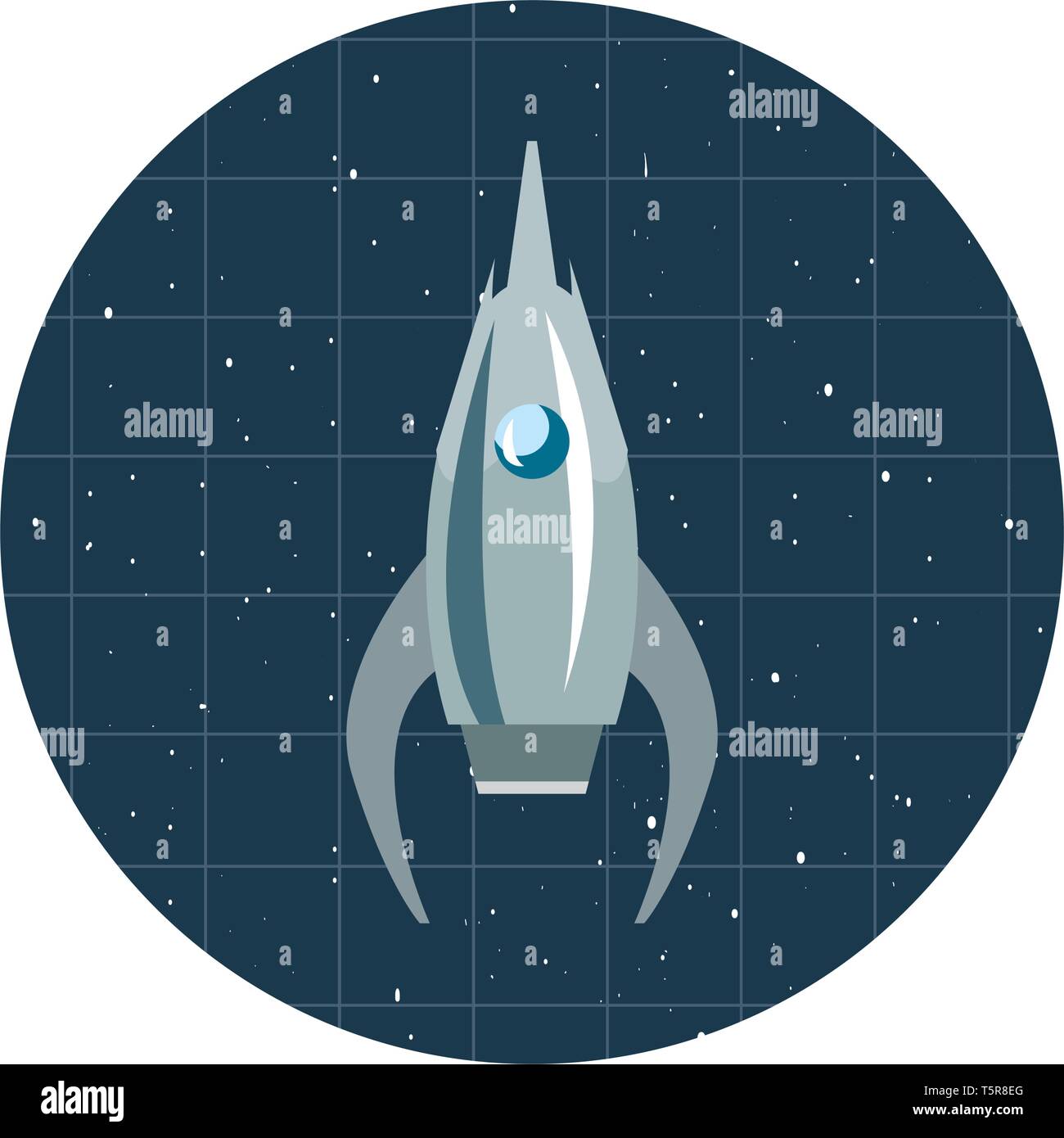 rocket ship flying through space vector illustration Stock Vector Image ...