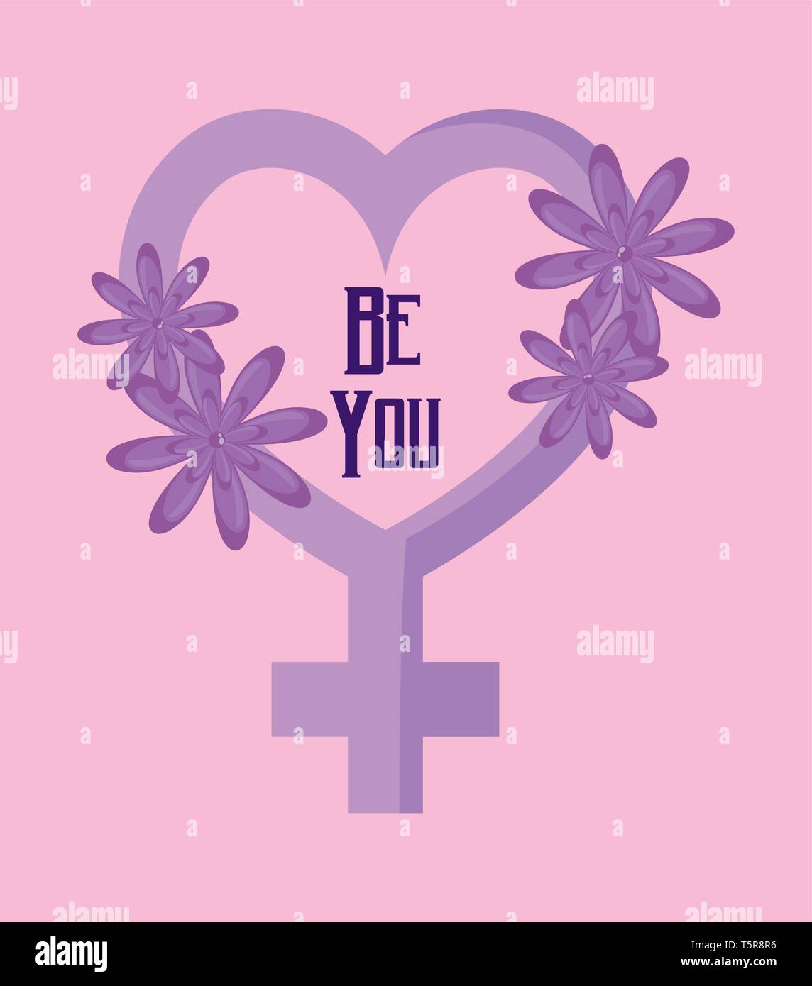 gender female symbol with flowers vector illustration design Stock ...