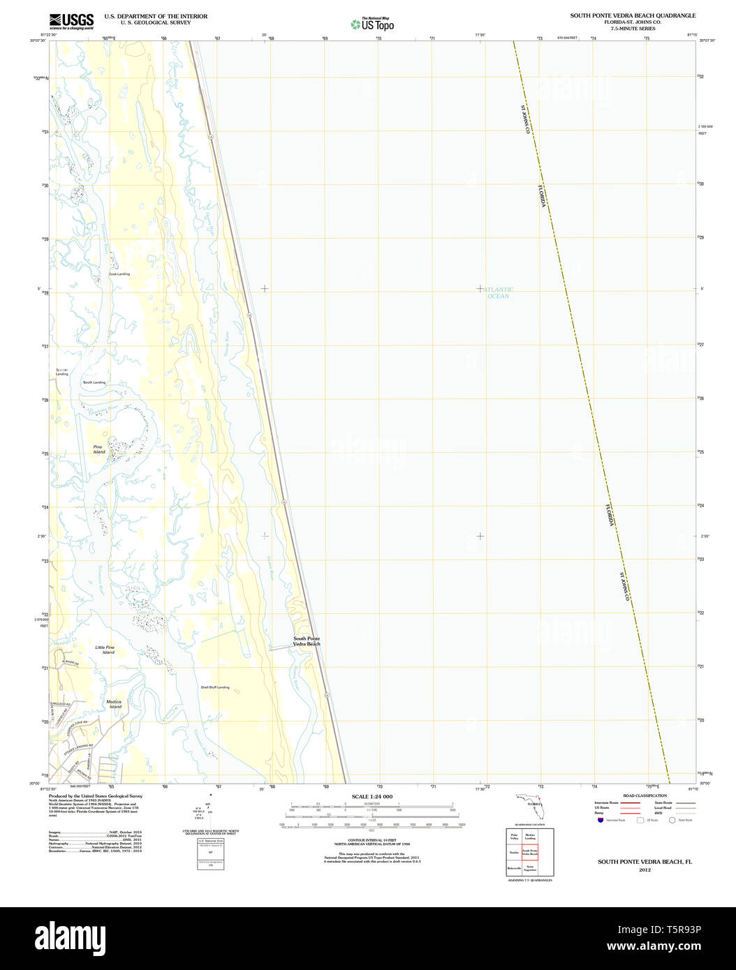 Map of ponte vedra beach hi-res stock photography and images - Alamy