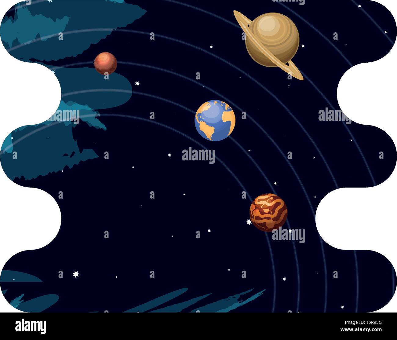 system solar planets scene space vector illustration design Stock ...