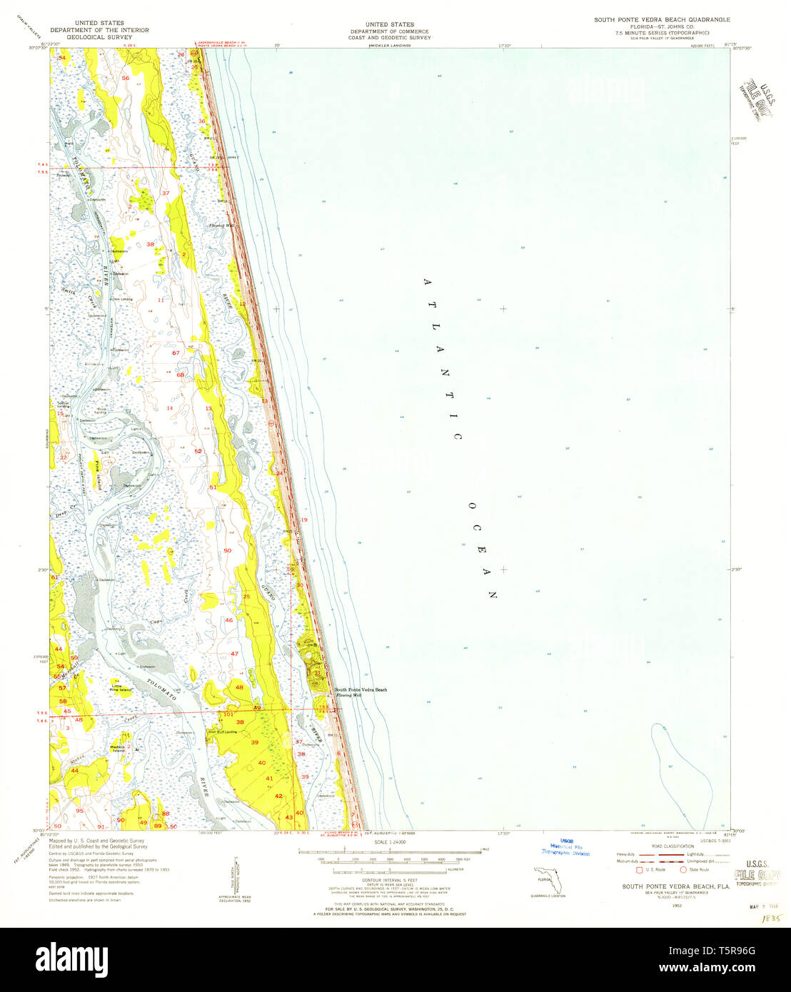 Map of ponte vedra beach hi-res stock photography and images - Alamy