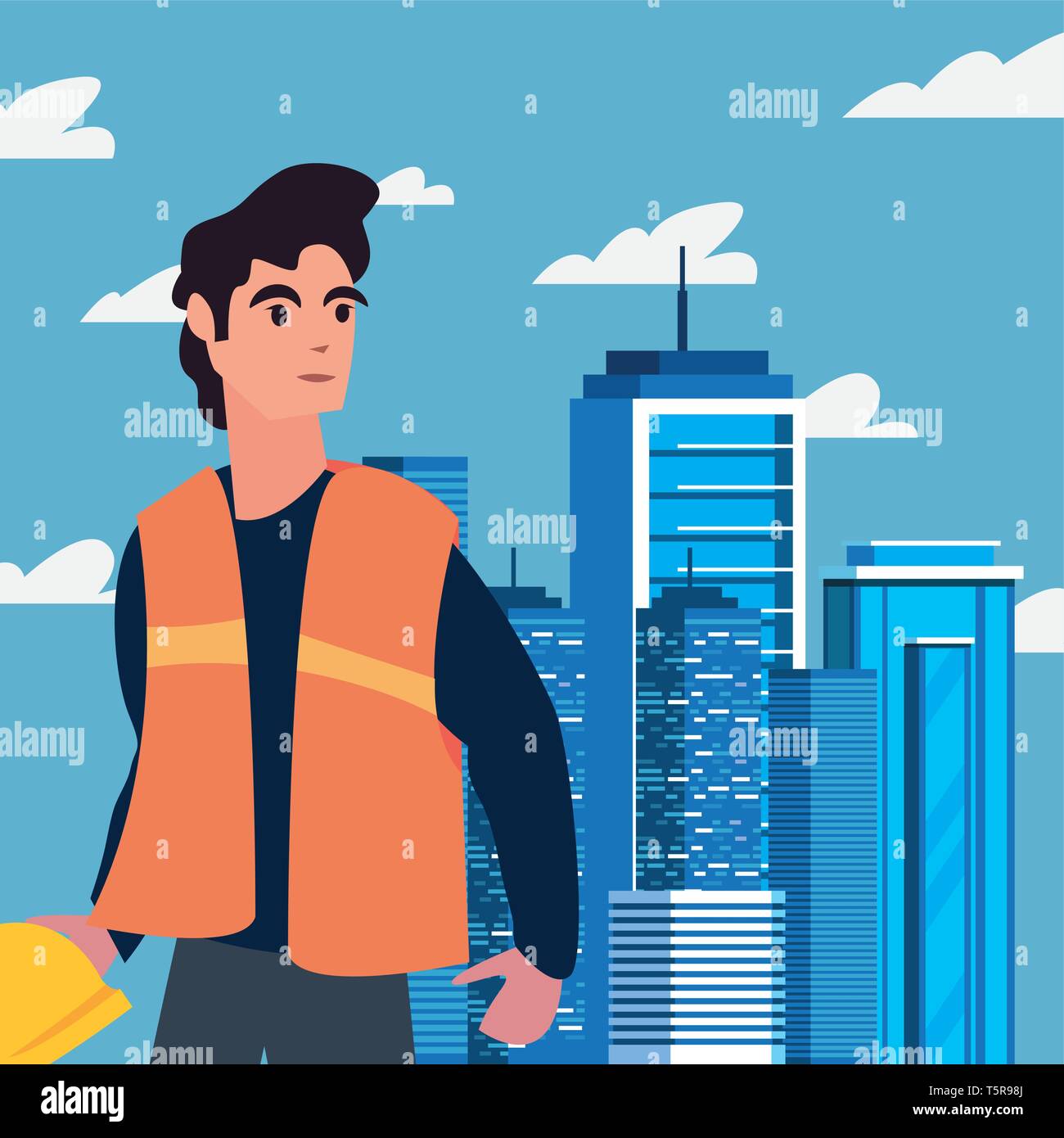 worker employee profession labour day vector illustration Stock Vector ...