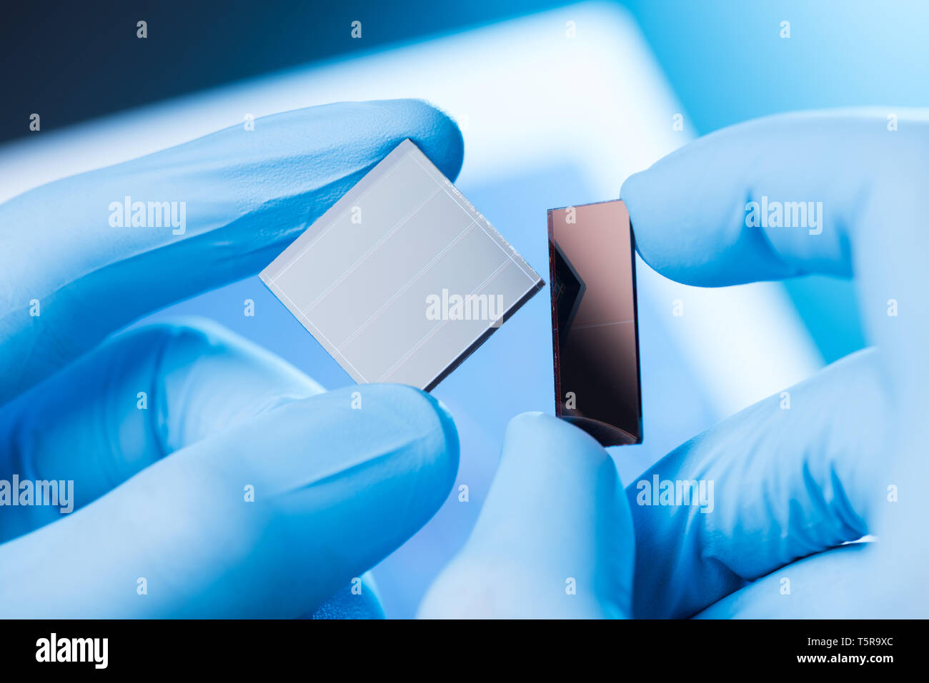 Research of new type of solar panel cell concept Stock Photo - Alamy