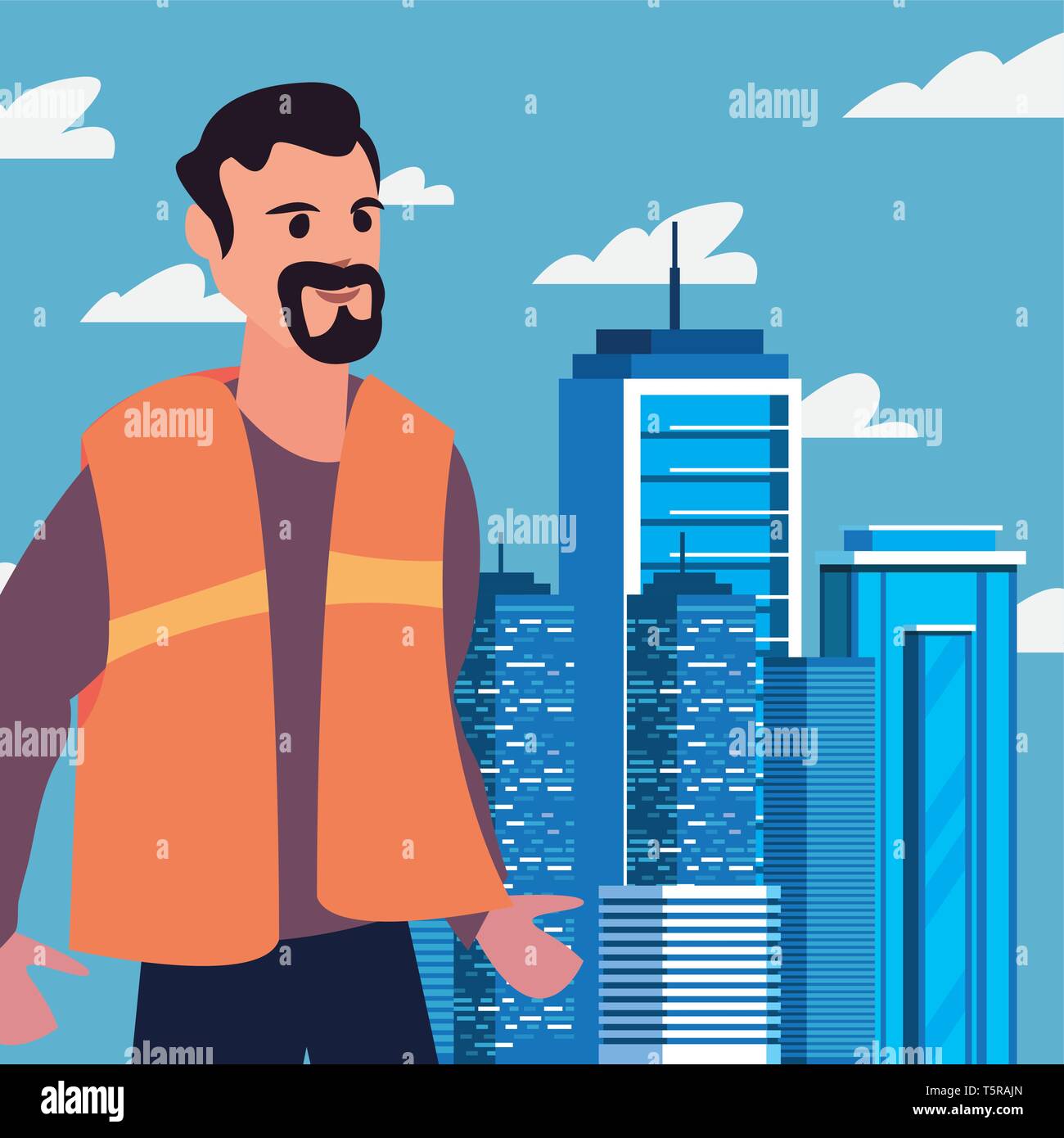 worker employee profession labour day vector illustration Stock Vector ...