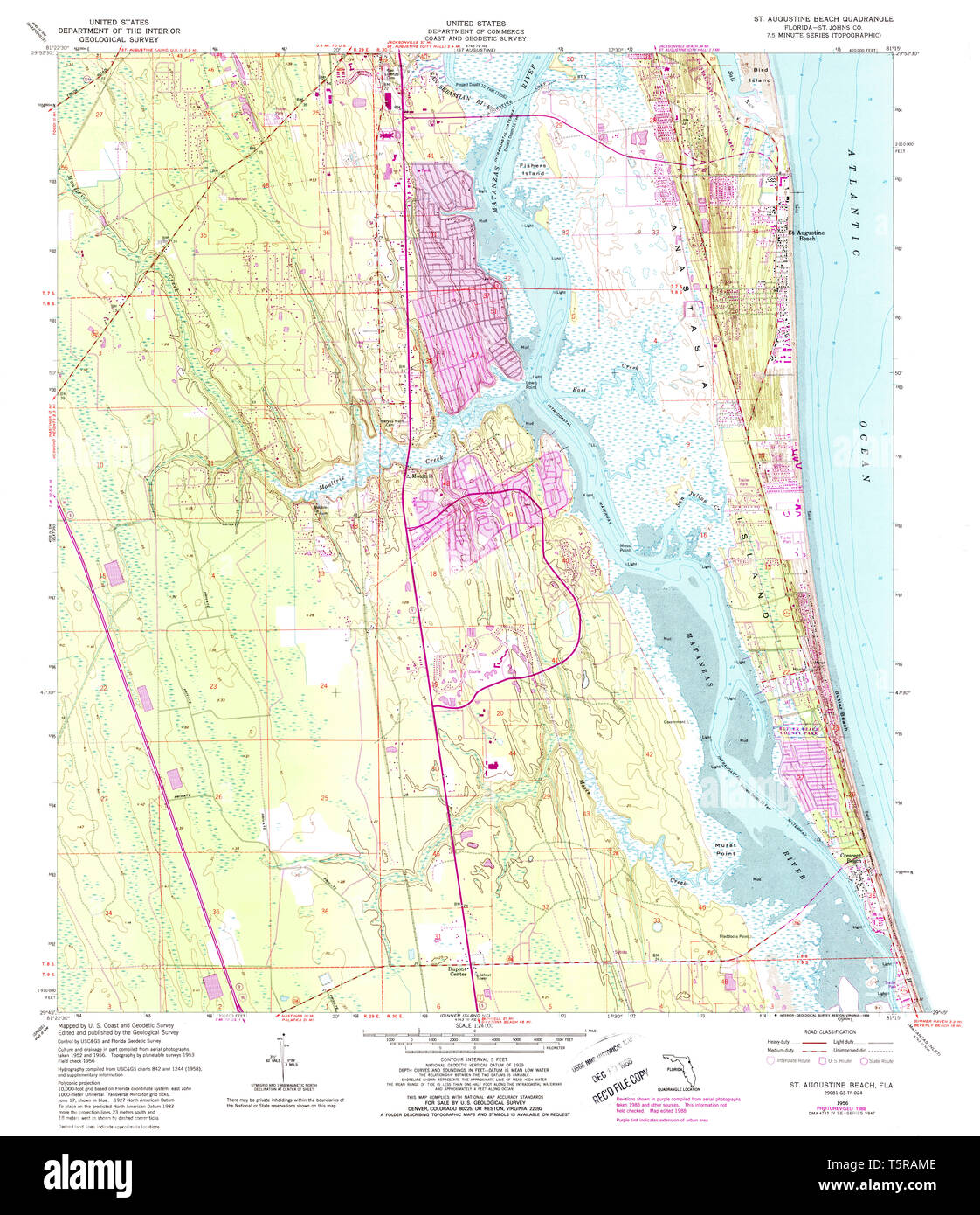 St augustine beach map hi-res stock photography and images - Alamy
