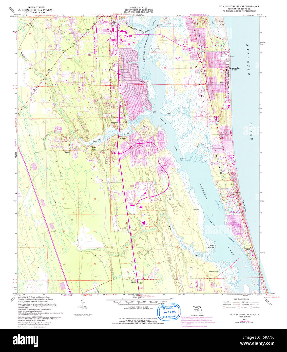 Map of st augustine beach hi-res stock photography and images - Alamy