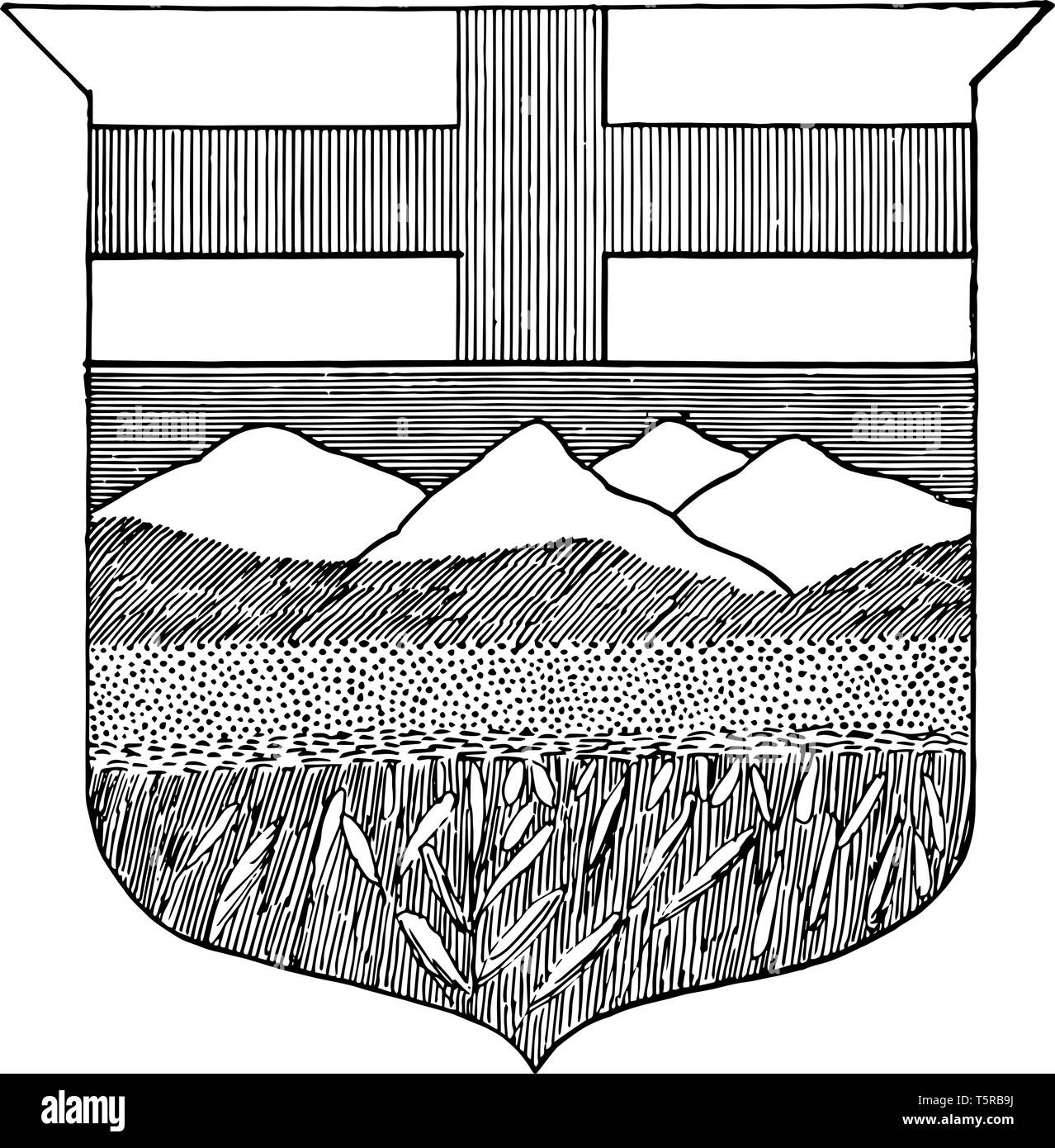 Alberta coat of arms vintage line drawing Stock Vector Image & Art - Alamy