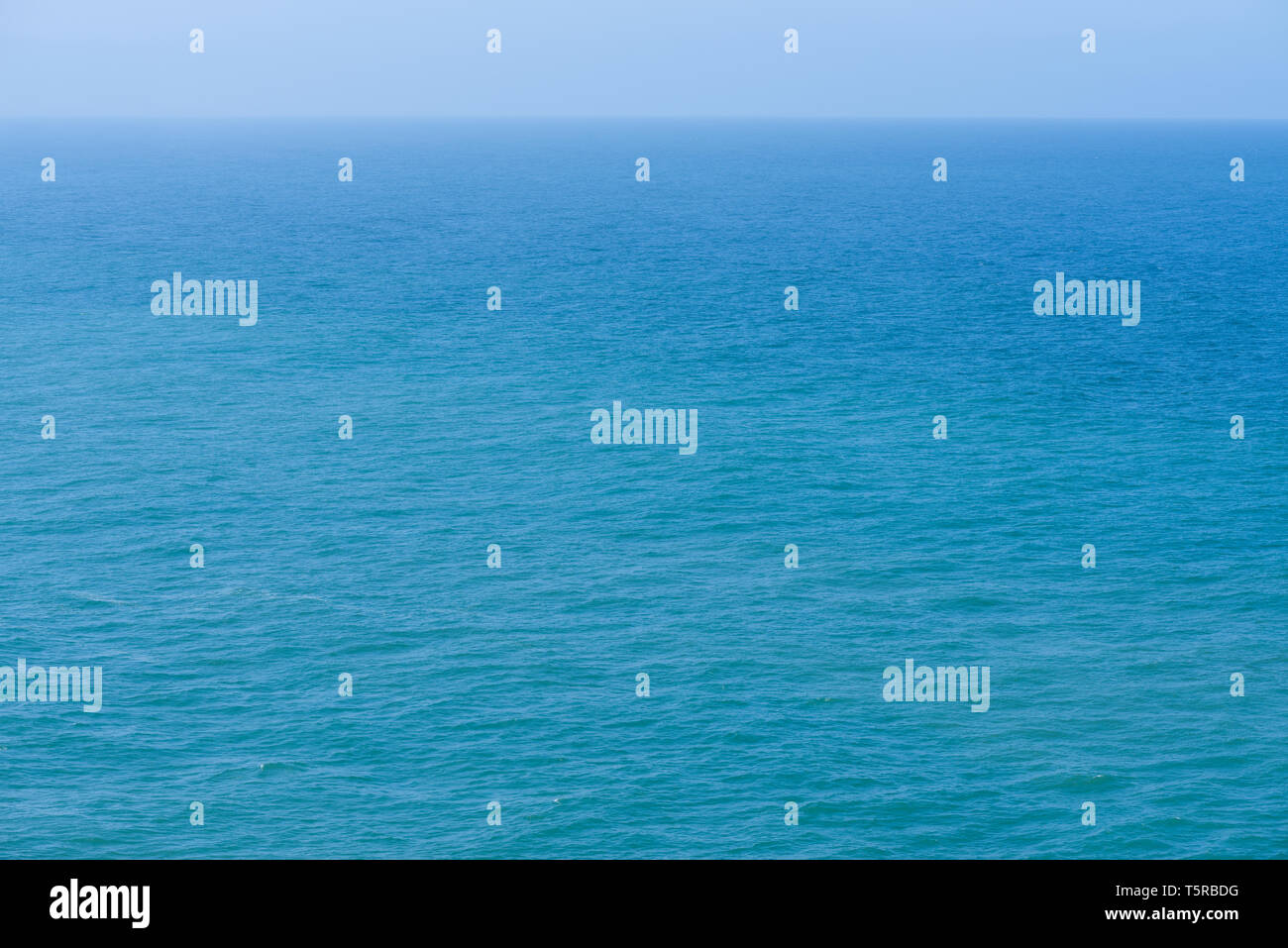 Aerial view calm infinite blue ocean water and sky background Stock ...