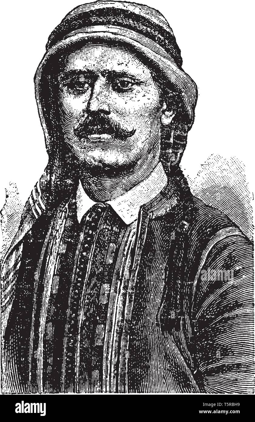 Syrian who is a citizen to the country of Syria, vintage line drawing ...