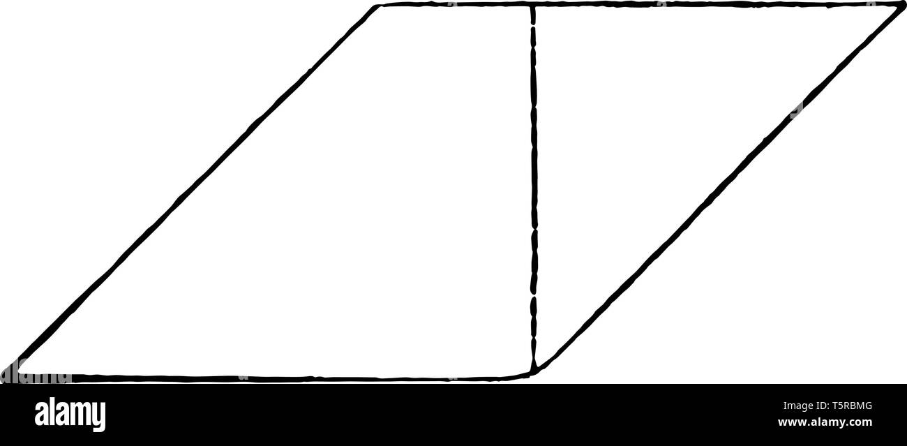 An image showing a rhombus. A rhombus has equal sides, vintage line ...
