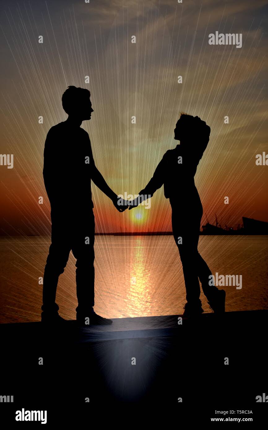 Black Couple Romantic Sunset High Resolution Stock Photography and ...