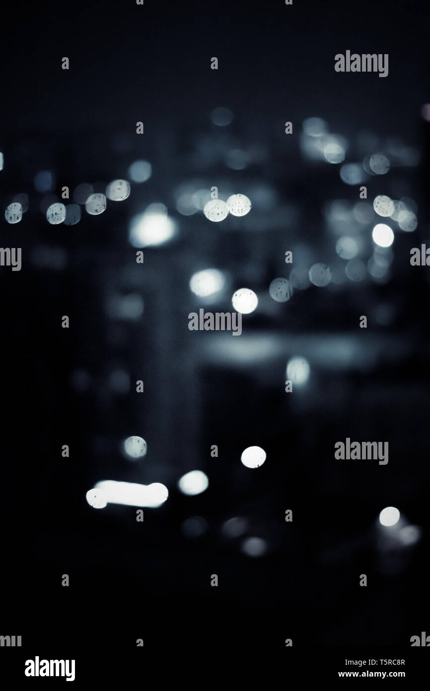 Big metropolitan city lights at night, blurry background - night life ...