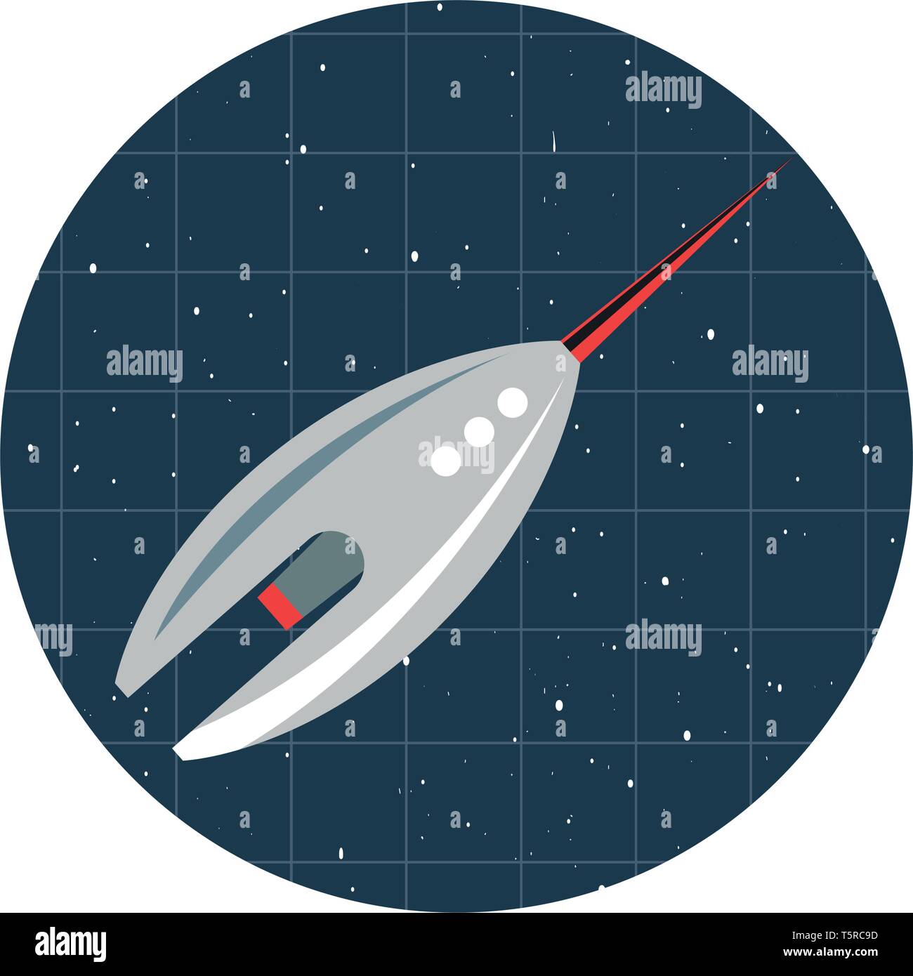 Cartoon rocket ship flying through space hi-res stock photography and ...