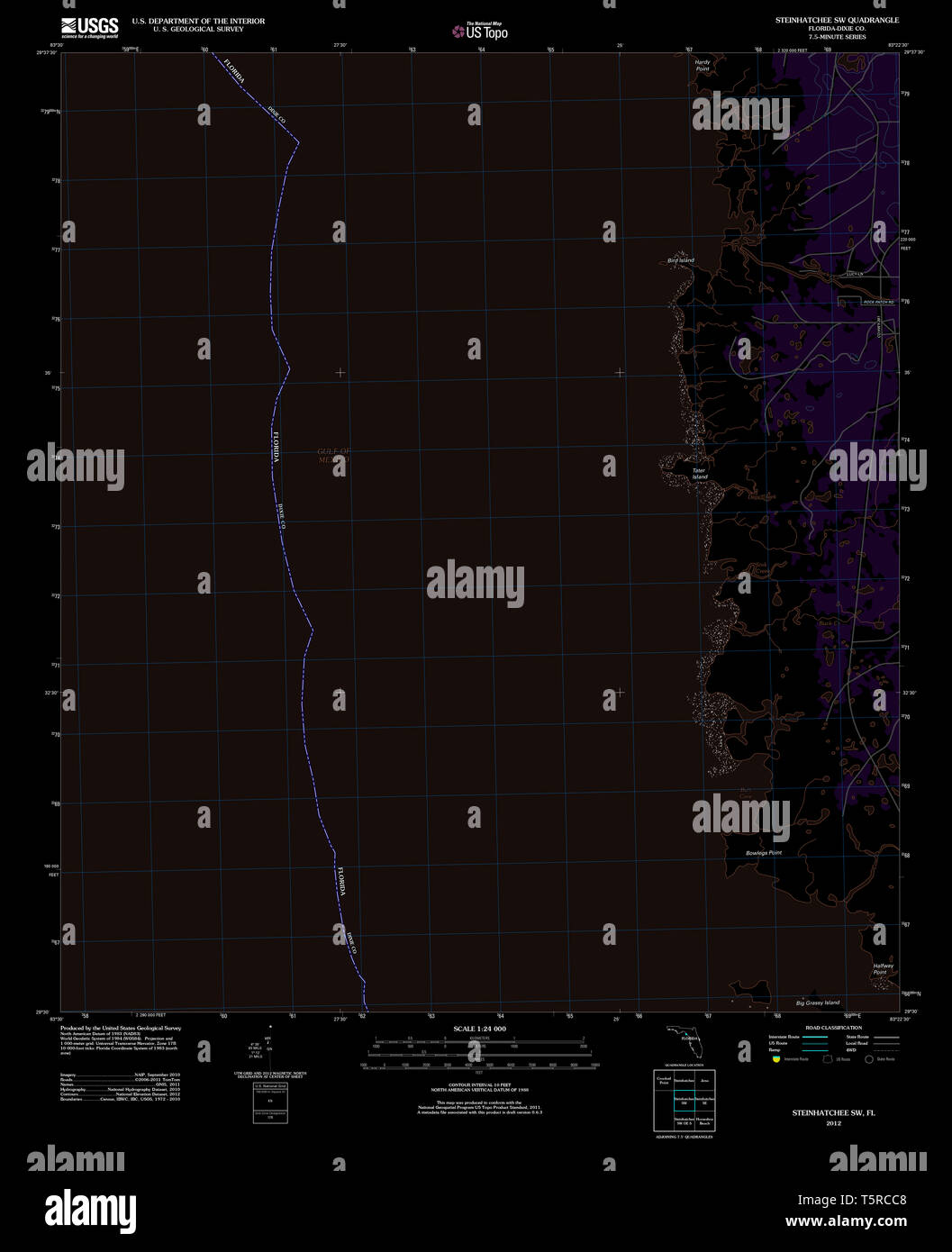 Steinhatchee map hi-res stock photography and images - Alamy