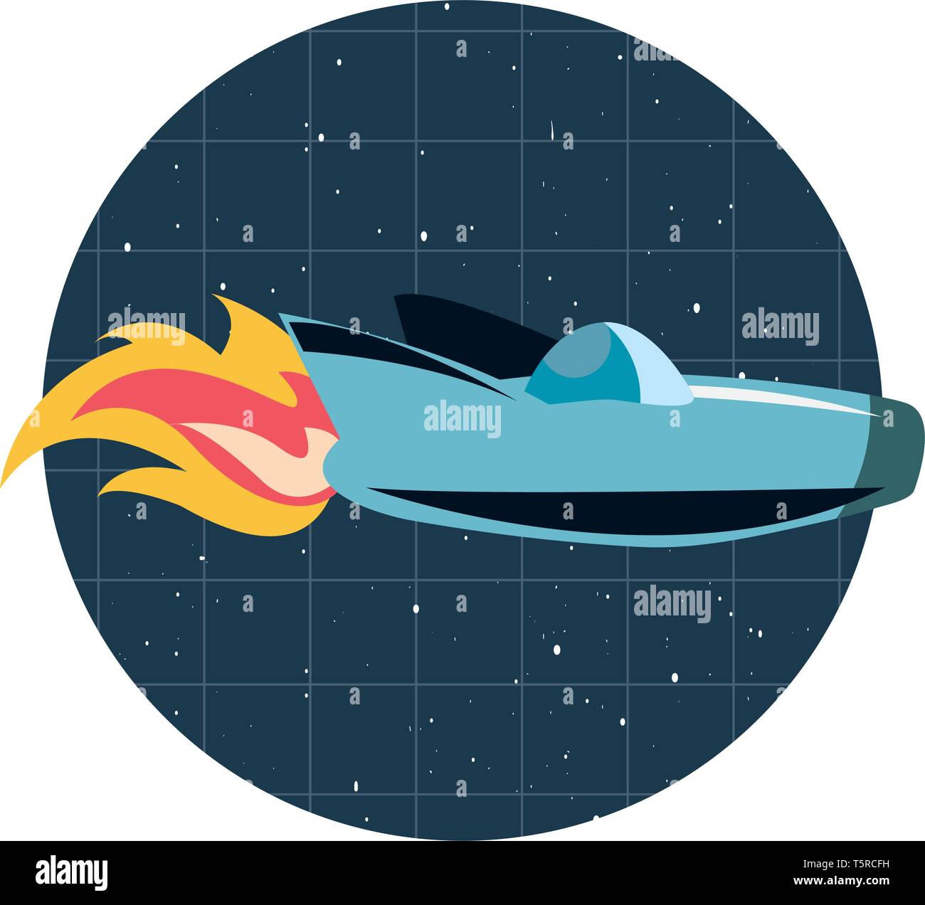 rocket ship flying through space vector illustration Stock Vector Image ...