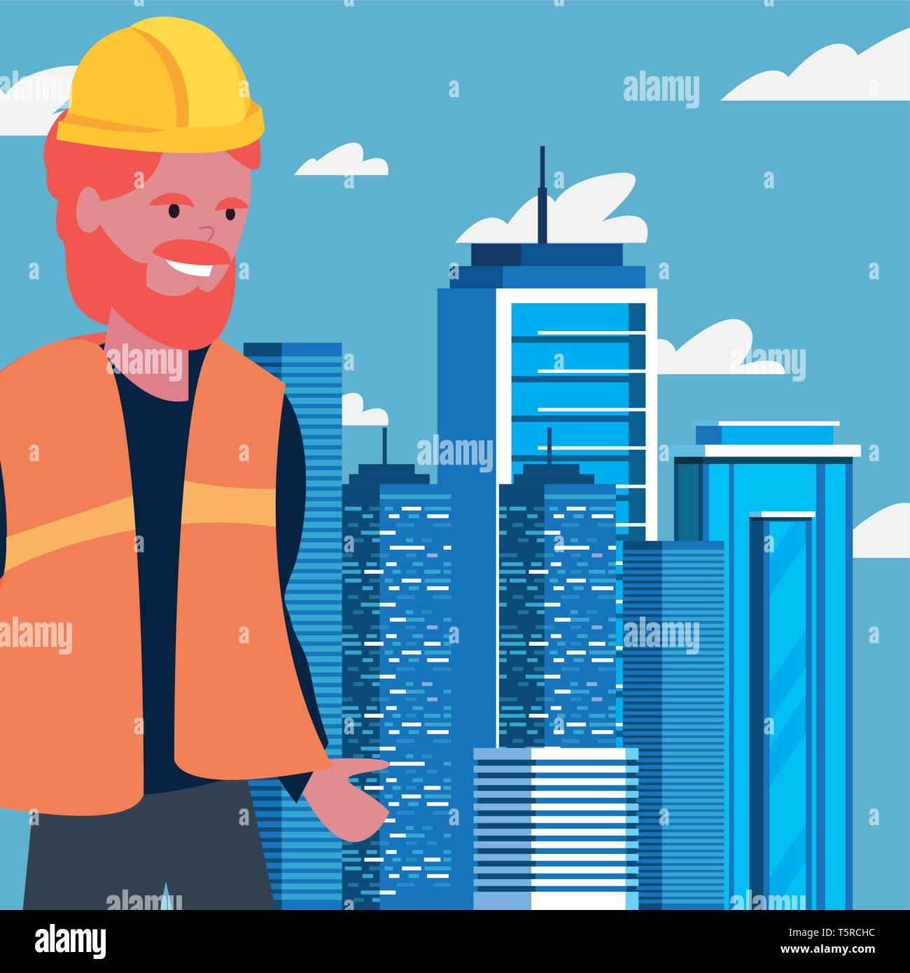 worker employee profession labour day vector illustration Stock Vector ...