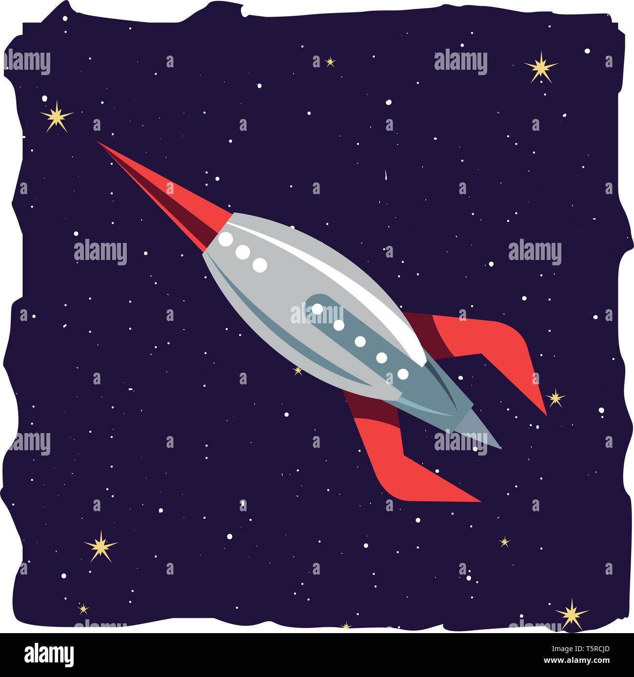 rocket spaceship galaxy stars cosmos vector illustration Stock Vector ...