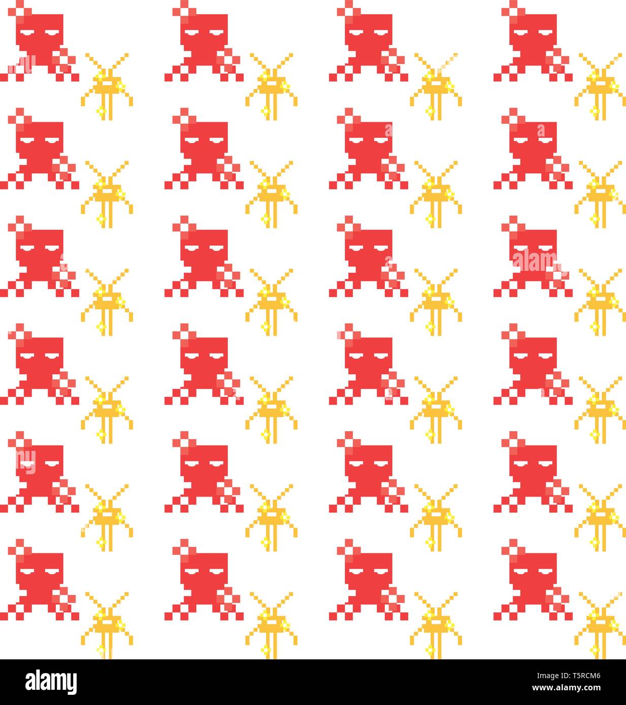 alien character video game retro background vector illustration Stock ...