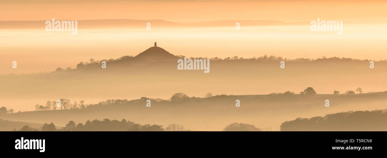 Glastonbury tor sunset hi-res stock photography and images - Alamy