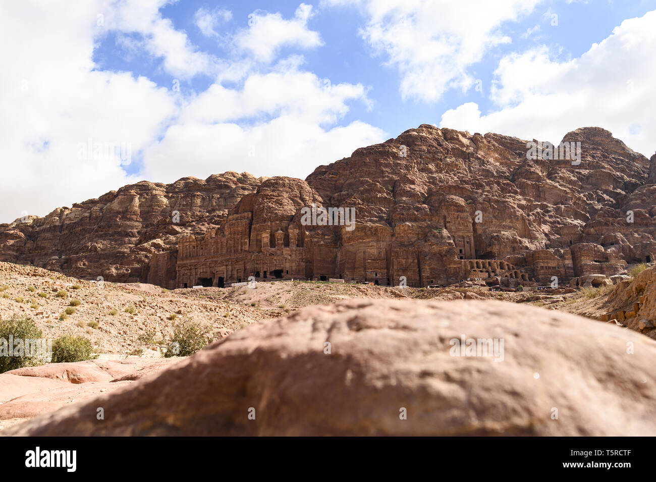 (selective focus) Amazing view of the beautiful Petra site with ...